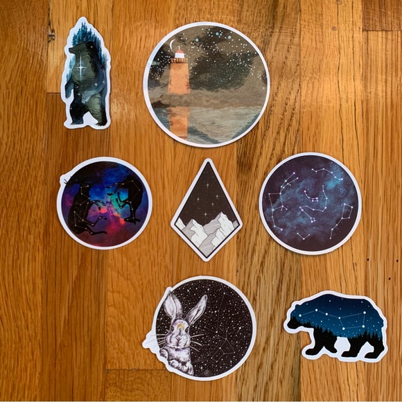 Design | New Lot Of 7 Decal Stickers Star Themed Astronomy Space ...